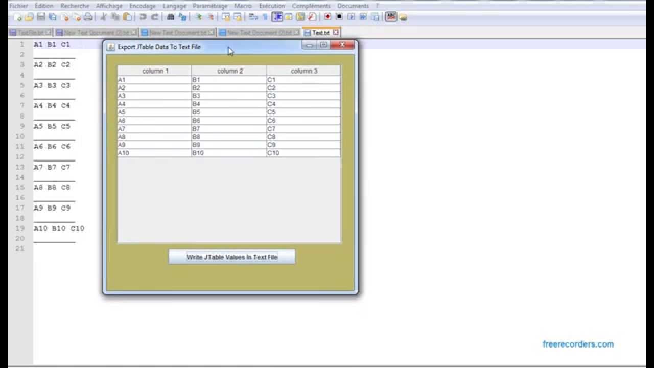 JAVA IO - How To Export JTable Data To Text File In Java [ with source code ]