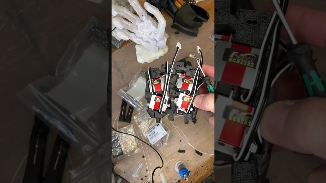 V2 #DexHand accessing #hard-to-reach #motors in #robot #hand made by #3dprinting