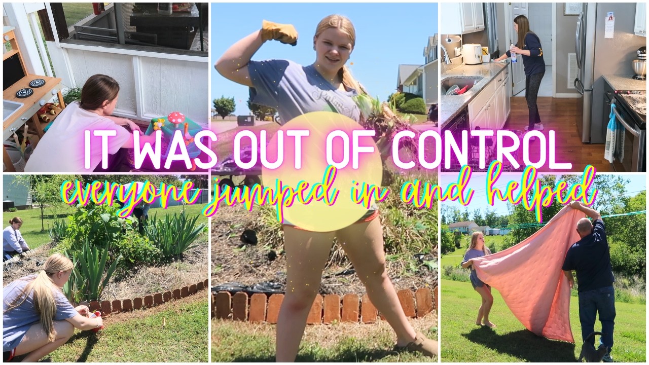 GET IT ALL DONE | IT WAS OUT OF CONTROL & EVERYONE JUMPED IN TO HELP. FLOWER GARDEN REFRESH