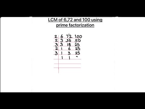 How to find LCM of 6 72 & 100 / Finding lcm of 6 72 & 100 by prime factorization / how to find lcm
