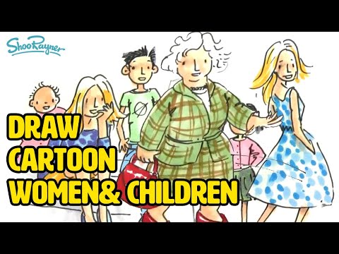 How to draw cartoon Women, Children and Babies – Shoo Rayner