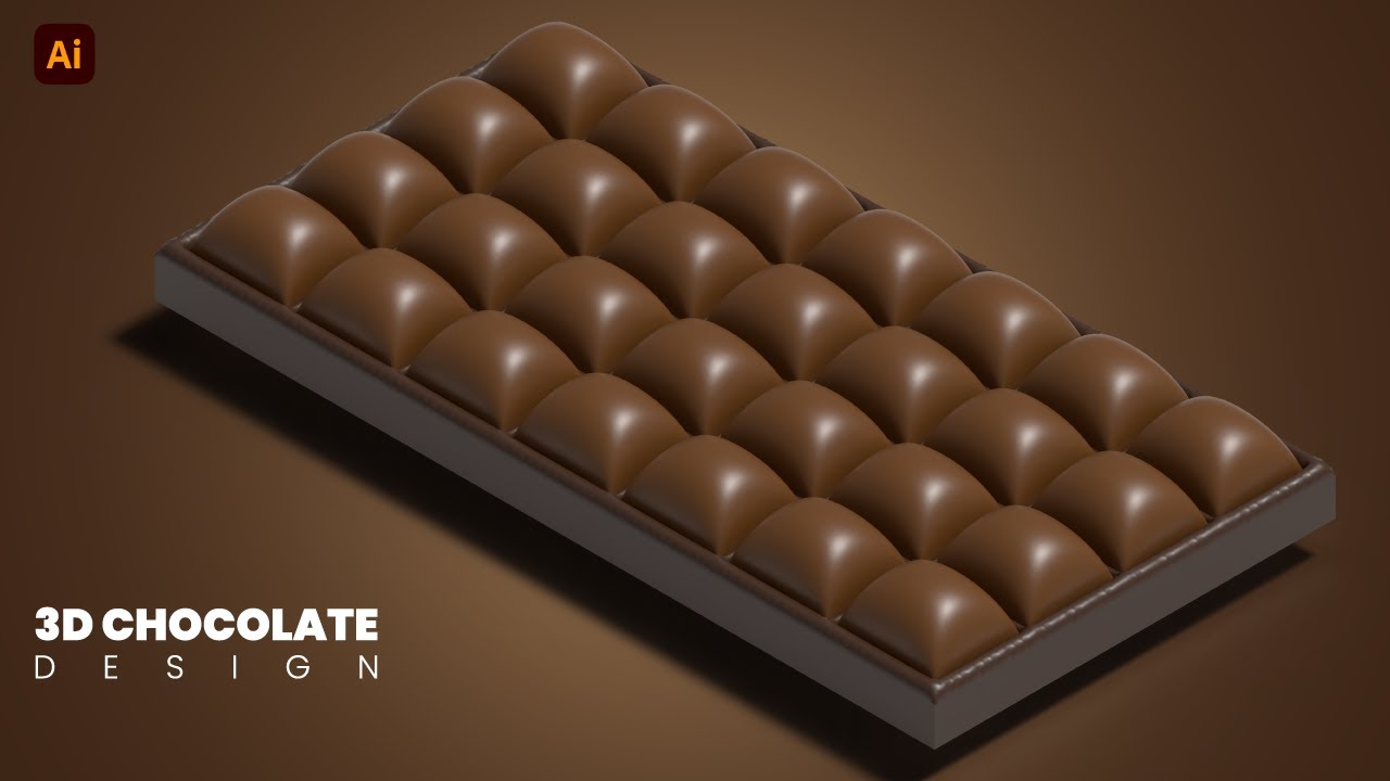 3D Chocolate Design in illustrator | Illustrator tutorial | 3D Illustrator Tutorial