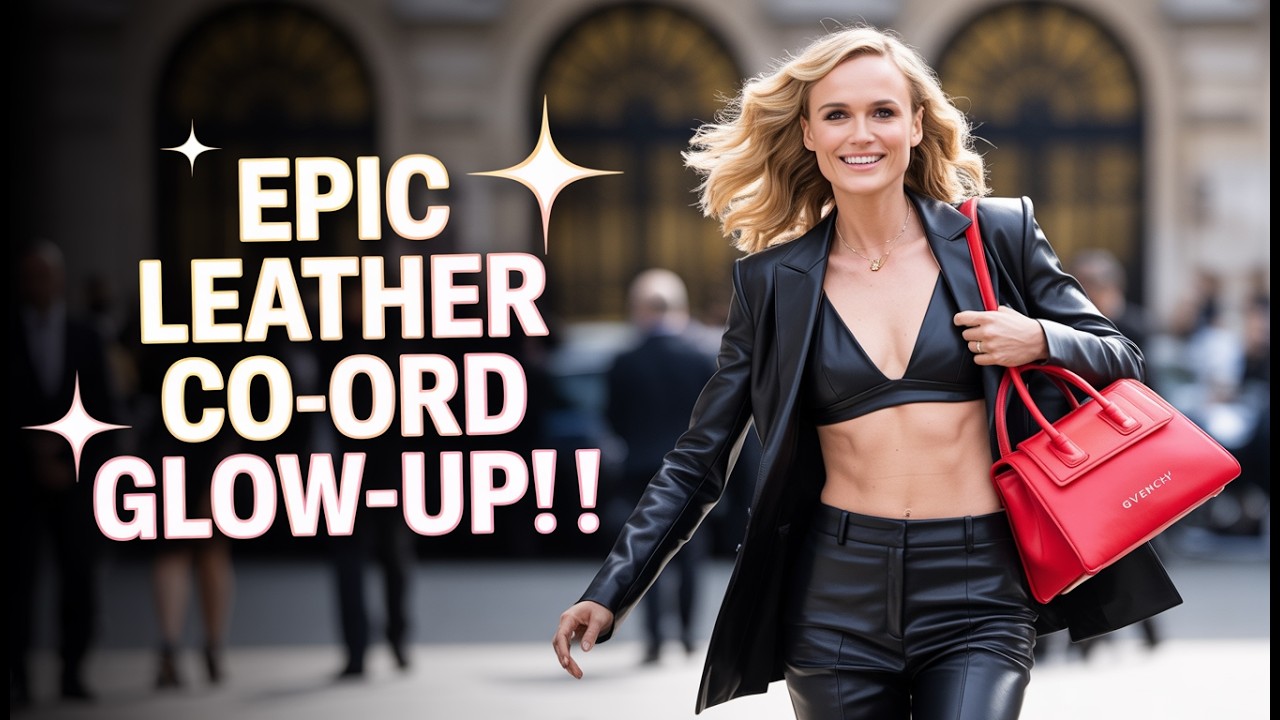 Diane Kruger Flashes Abs in Black Leather Co-Ord | Epic Givenchy PFW 2026 Glow-Up