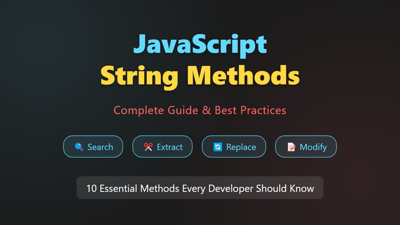 JavaScript String Methods: The Ultimate Guide for Beginners 🚀