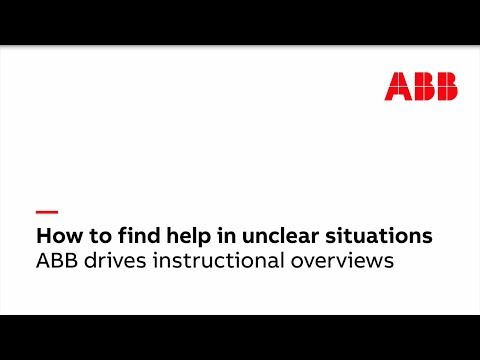How to find help in unclear situations. ABB drives instructional overviews