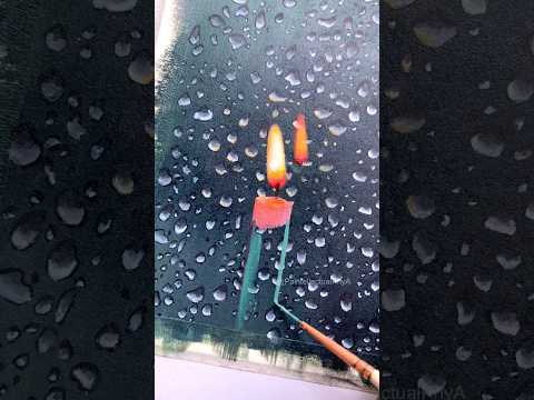 Painting Rain with Candle 😱 ⛈️🕯️ #shorts