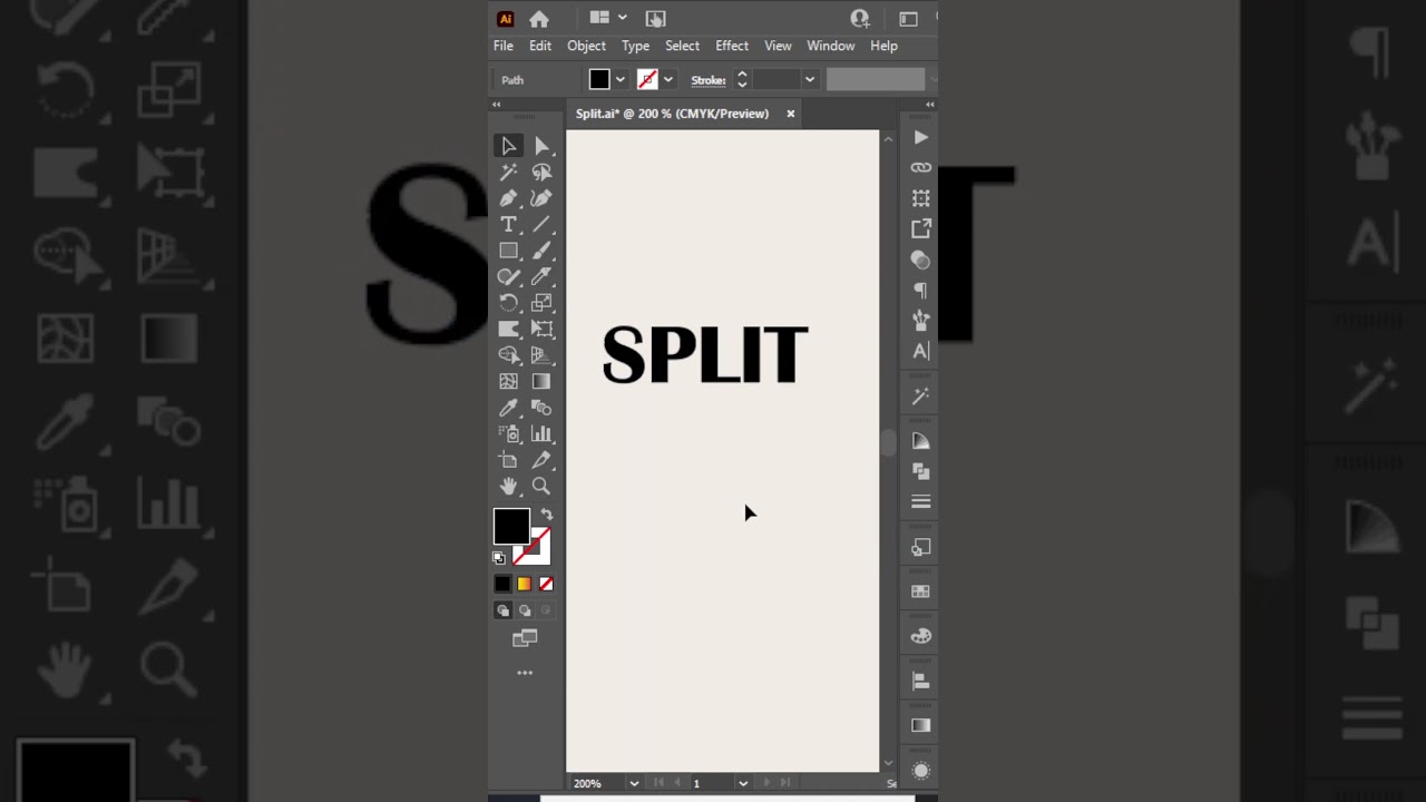 Split Letters Using Knife Tool in Adobe Illustrator