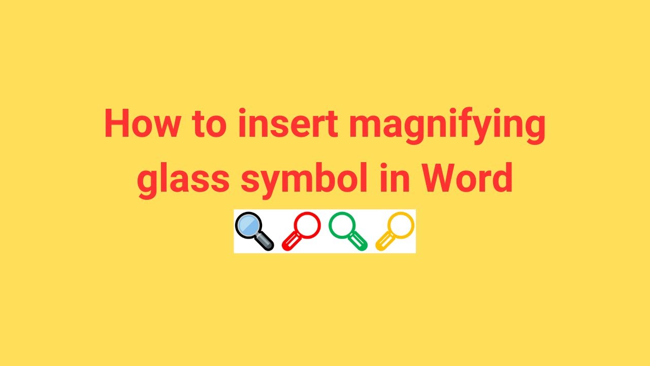 How to insert magnifying glass symbol in Word