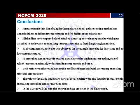 National Conference on Physics and Chemistry of Materials