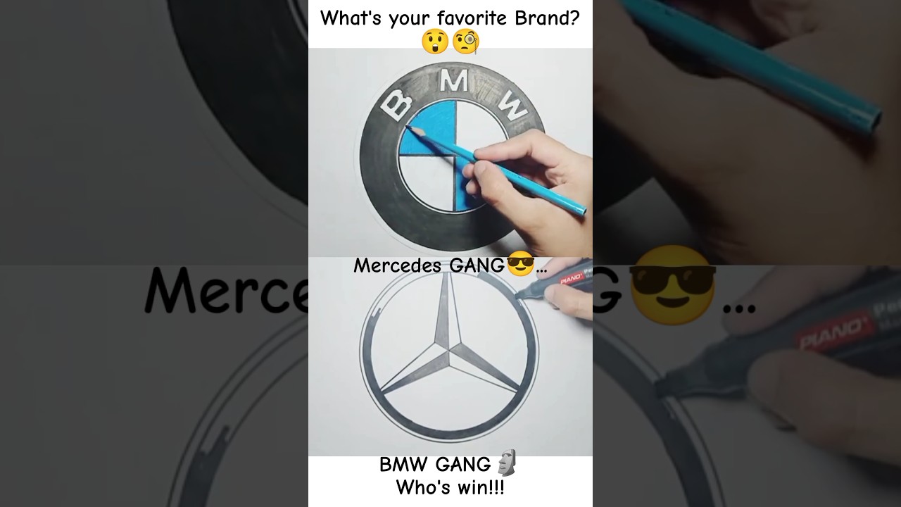 Mercedes V BMW logo drawing 😎