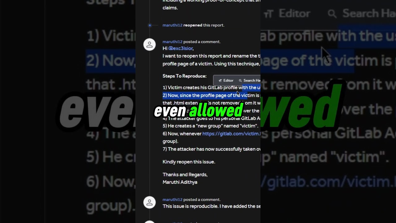 How GitLab Almost Got HACKED On The Easiest Way Possible! #hacking #ethicalhacking #gitlab
