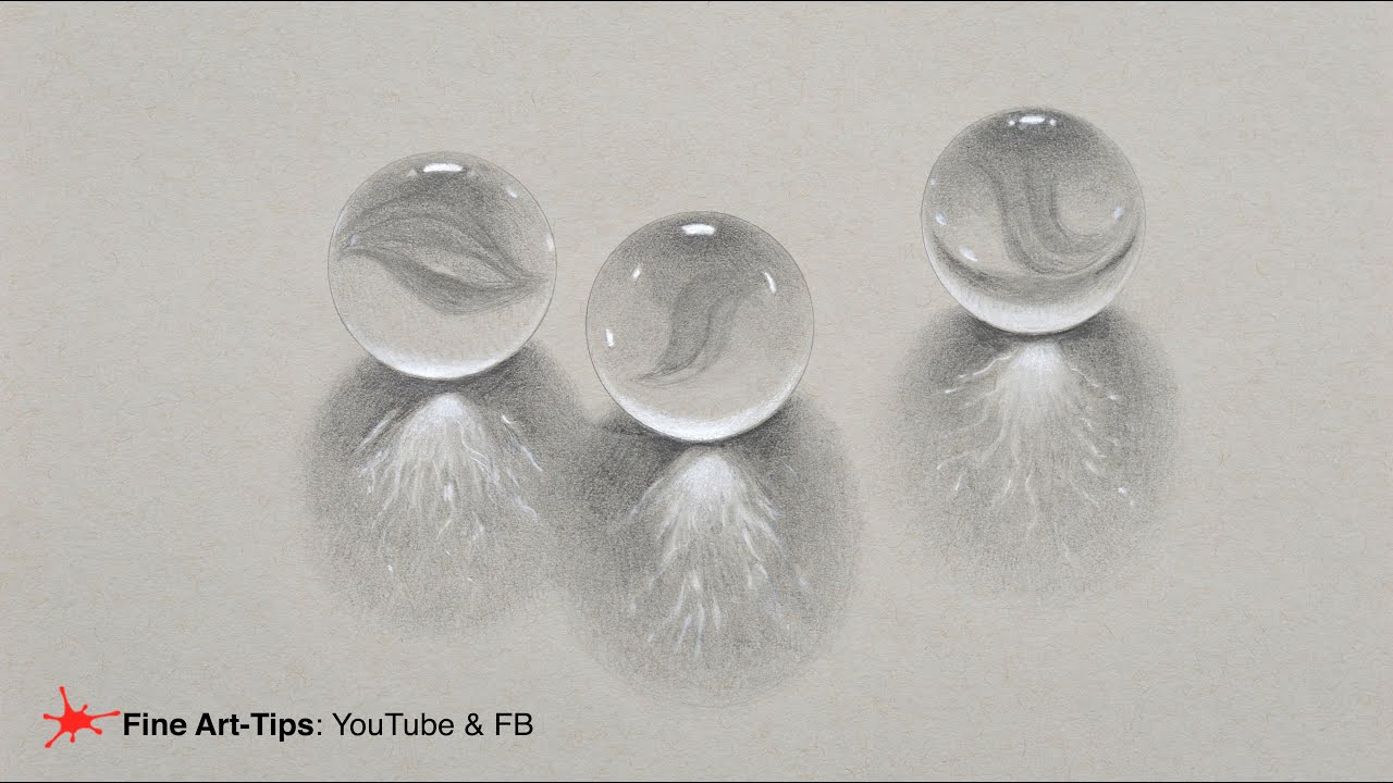 HOW TO DRAW GLASS MARBLES - Super Easy