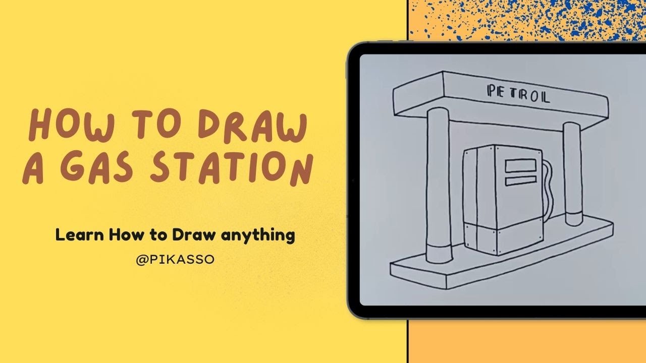 How to Draw a Gas Station Easy