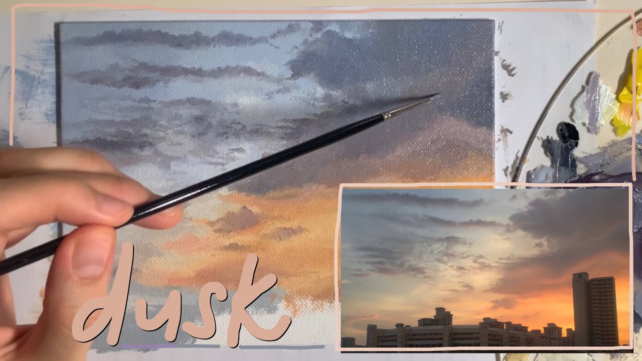 oil painting - dusk sky | paint with me