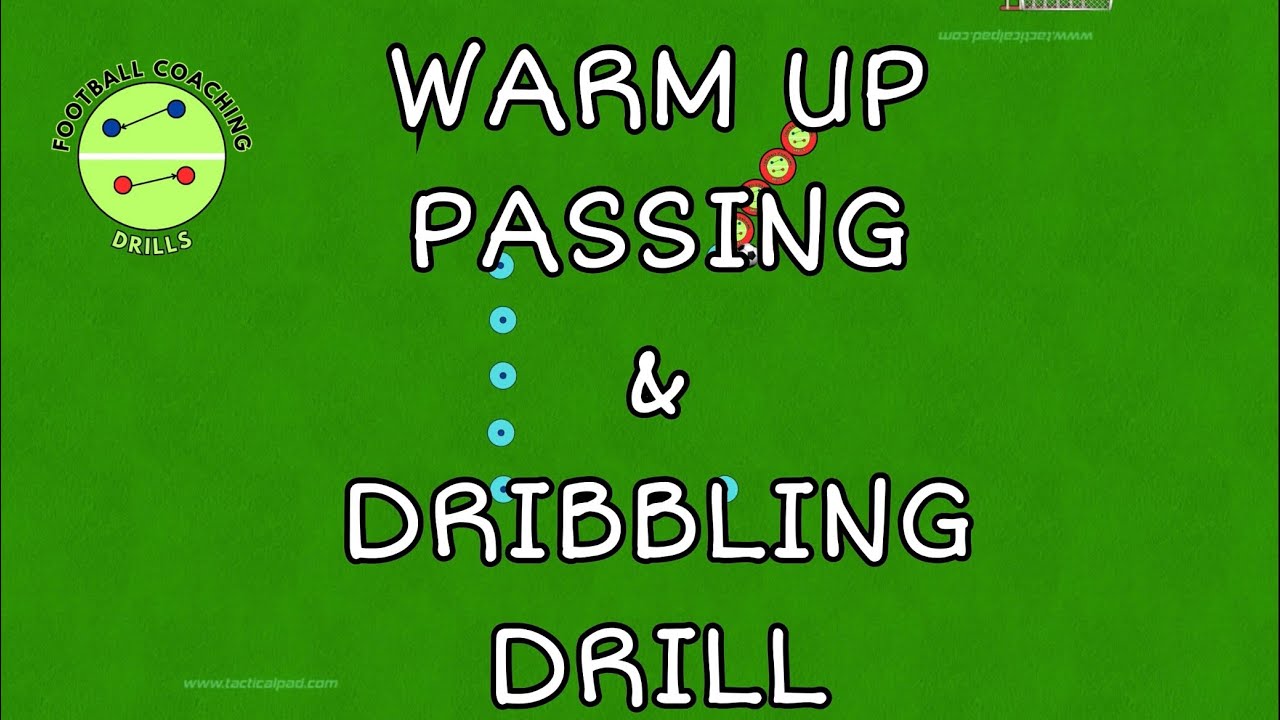 Easy Football Passing and Dribbling Warm Up Drill Football/Soccer Drills 