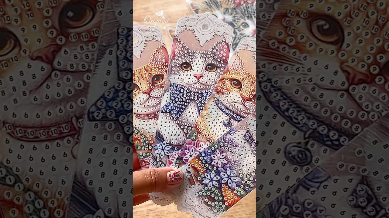 Diamond Painting Cat #diamondpainting #catlovers #diybookmark #temu #temufinds #diamondpaintingkits