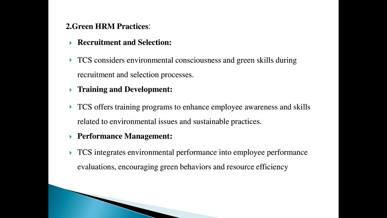 Green HRM practices at TCS