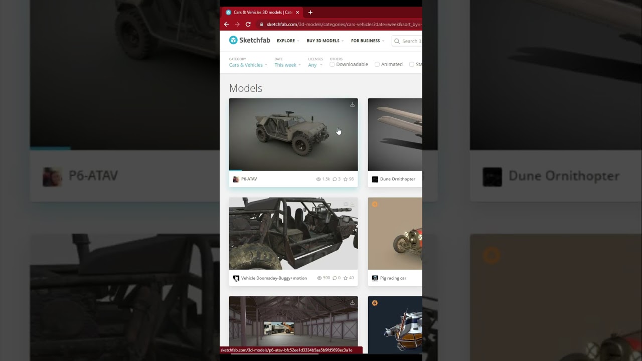 Sketch fab l Download free 3D models l #website #usefulwebsites #3d #3dmodeling #free3dmodels