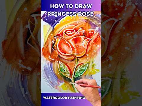 How to draw Watercolor Rose? #art #painting #shorts