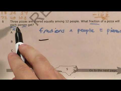 NC 5th Grade Math Released question 8 (released 2018 - 2019)