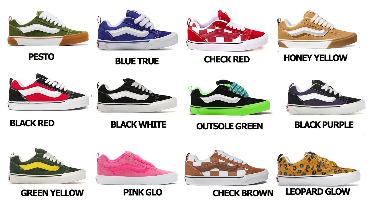 Vans Knu Skool - Visual Guide Colorway With Names