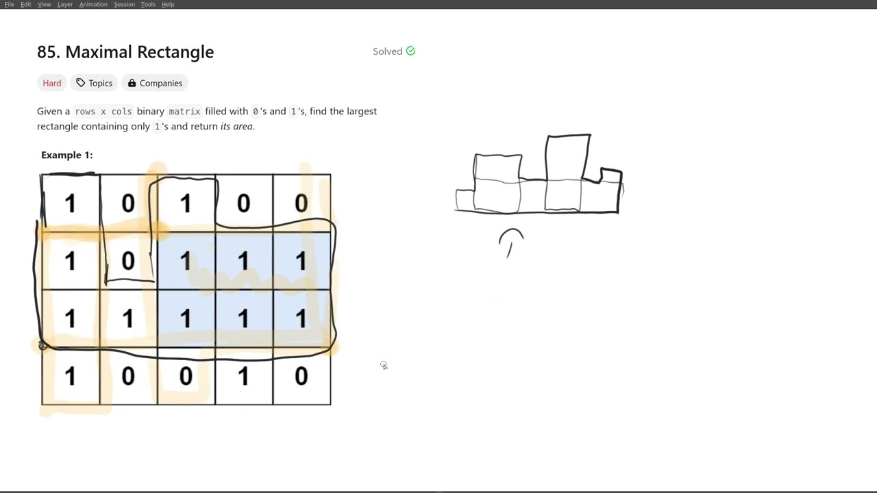 [April 13, 2024, LeetCode daily] 85. Maximal Rectangle - Python, solution explained