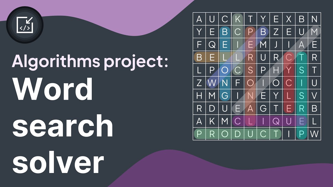 Algorithms project: Word search solver - Inside code