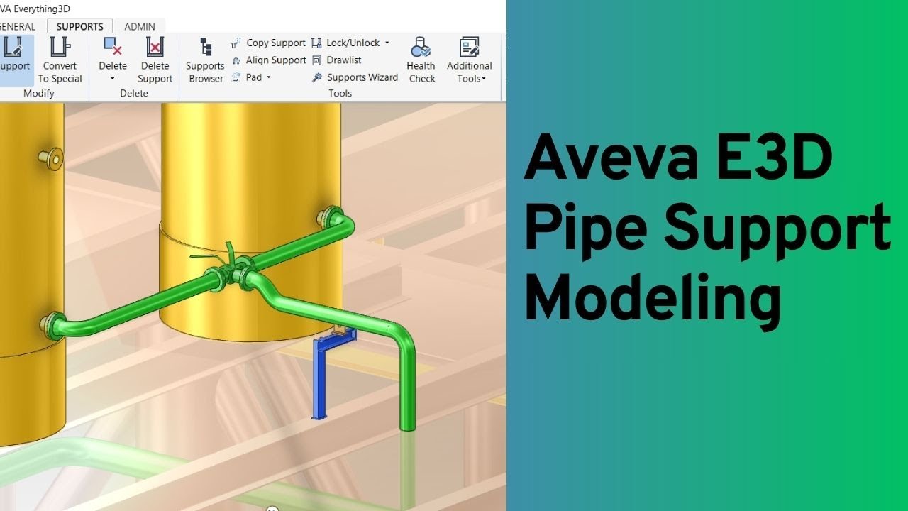Aveva E3D Pipe Support Modeling Tutorial for Beginners Ex-1