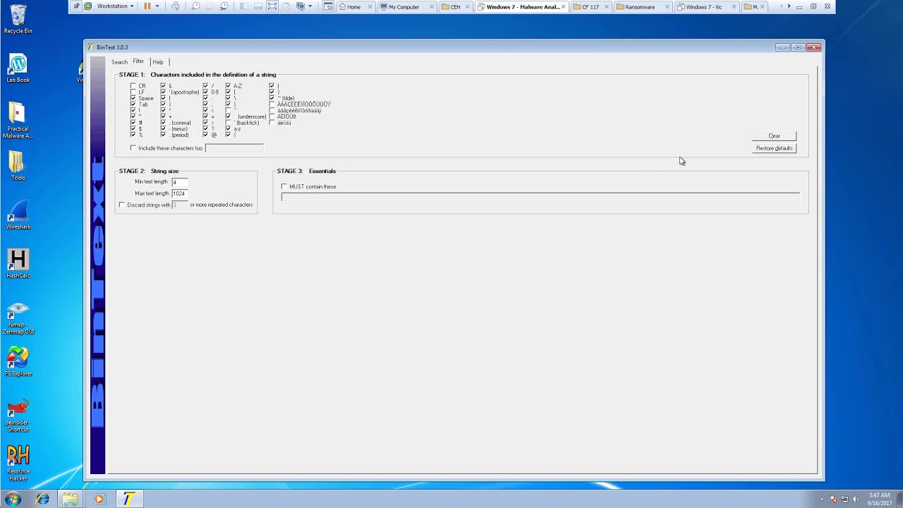 Malware Analysis - Tools - BinText  Basic