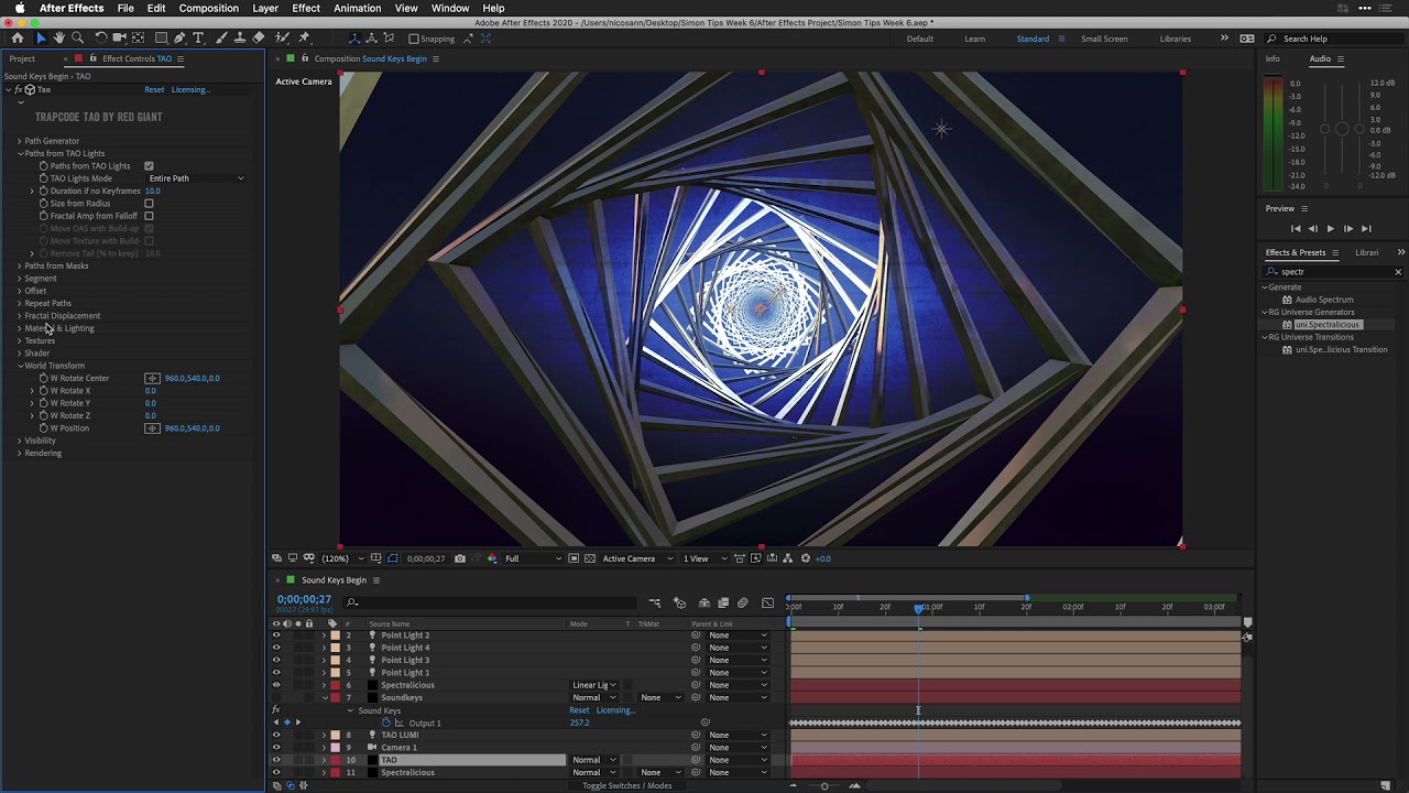 Create Continued Animation Growth with Trapcode Sound Keys