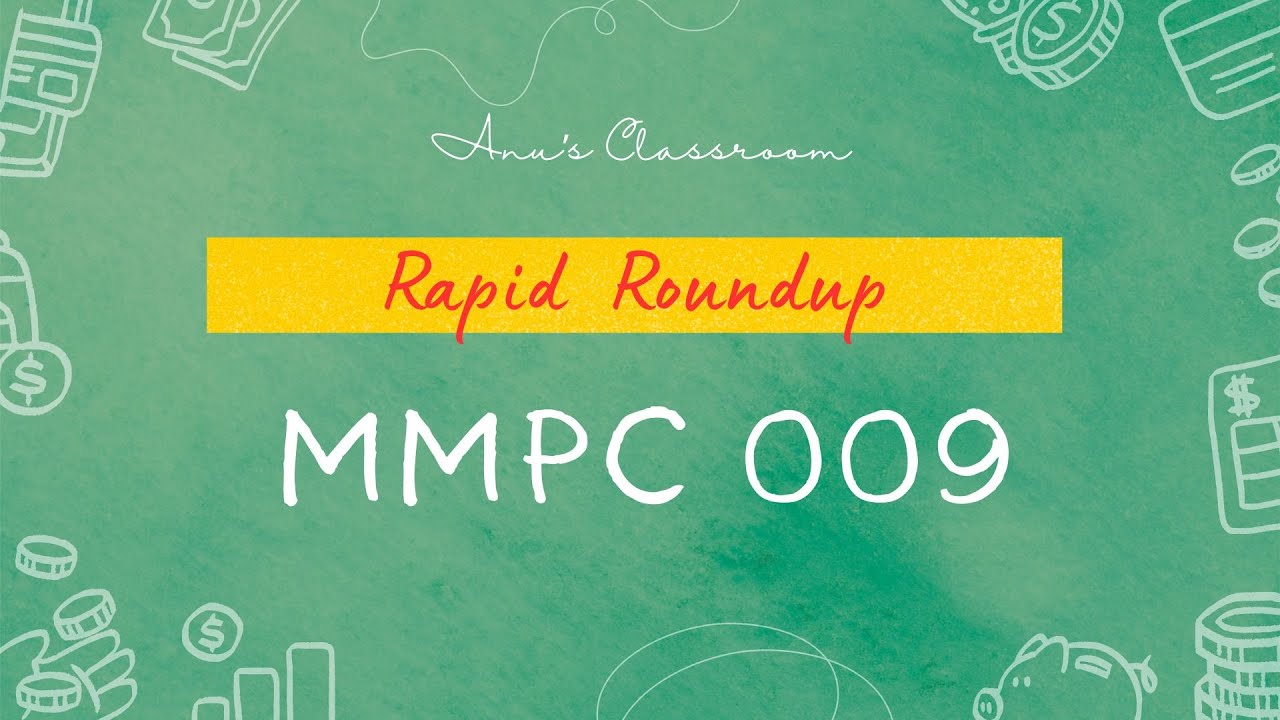 MMPC 009 - Management of Machines and Materials | Rapid Roundup | All Units