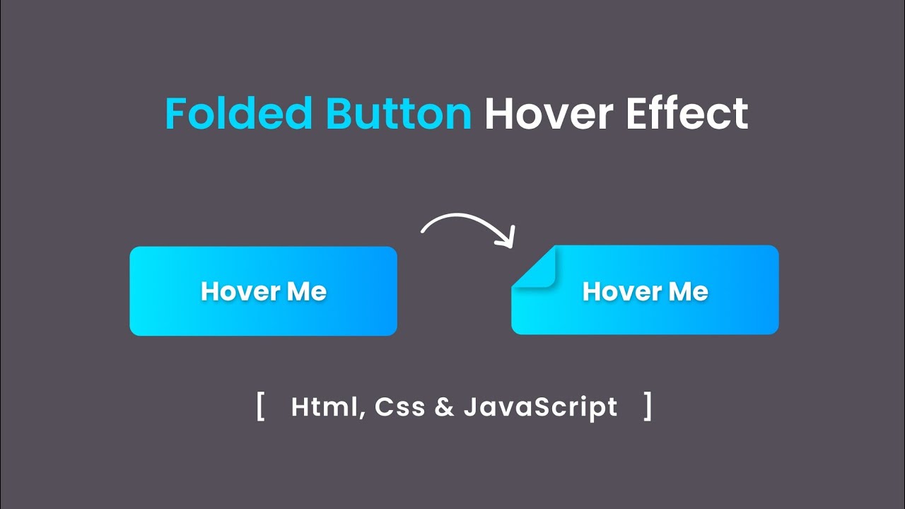Folded Button Hover Effect Using Html & Css | Button Hover Effect Css | Crown Coder