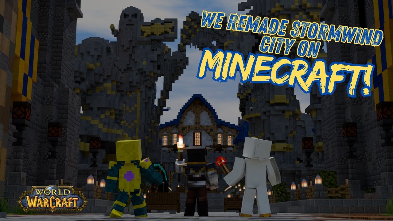 Minewind City - Stormwind Remake in Minecraft | World of Warcraft City Minecraft Spawn Showcase
