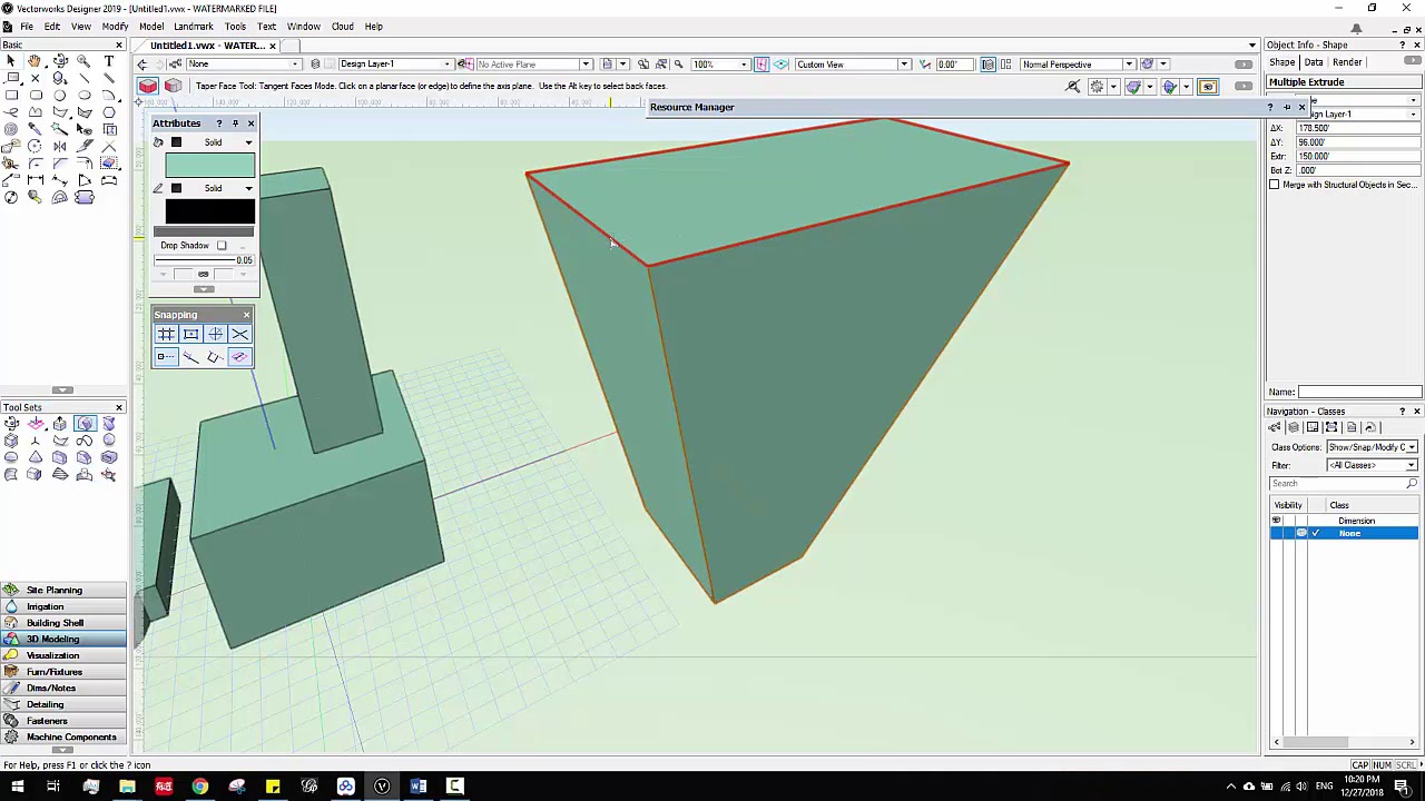 Vectorworks Tutorial Basic 3: 3D modeling basics 2