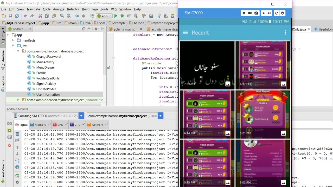 Retrieve data from Firebase Database & Populate ListView in Android Studio Tutorial