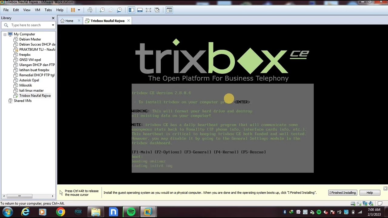 TUTORIAL INSTALL TRIXBOX DI VMWARE