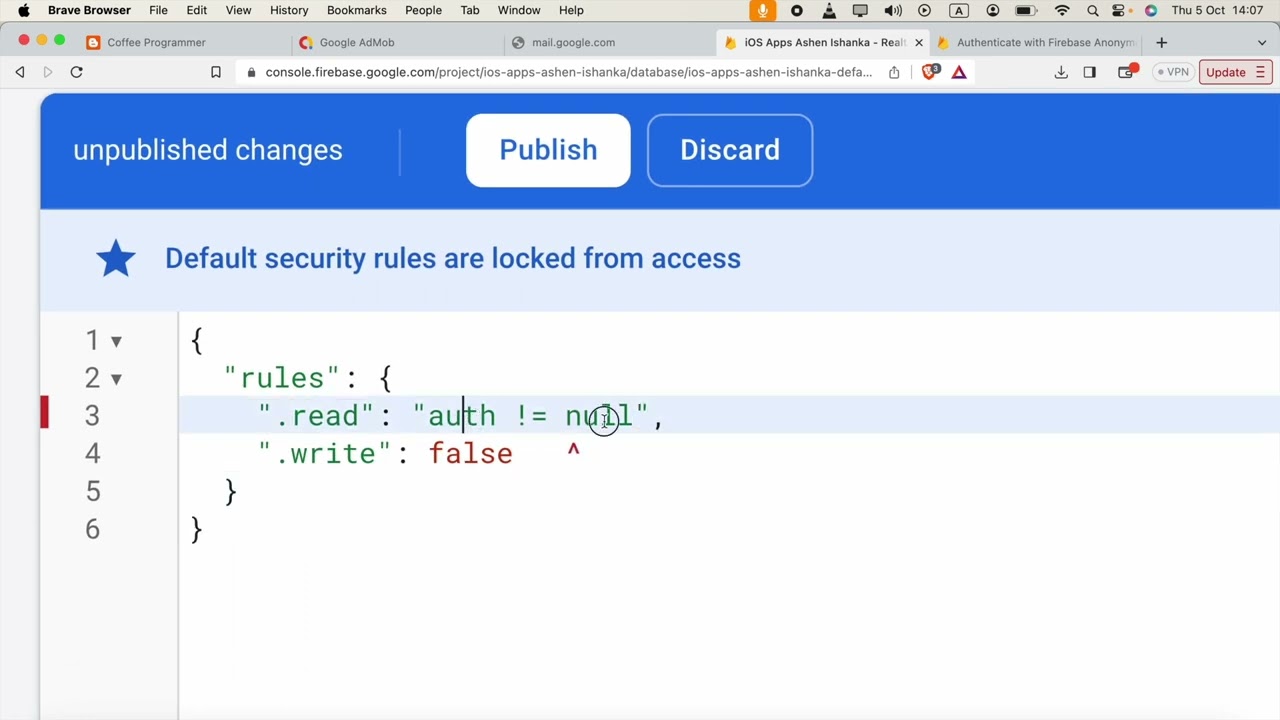 How to allow only authenticated users to read Firebase Real Time Database Data