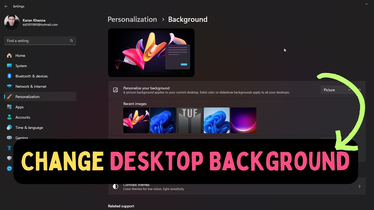 How to Change the Desktop Background in Windows 11