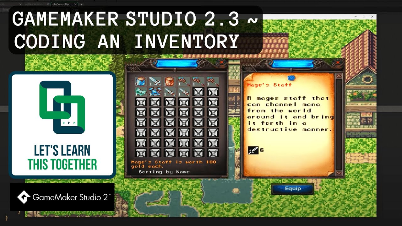 GameMaker Studio 2.3 - Beautiful Inventory Part 1: Coding An Inventory