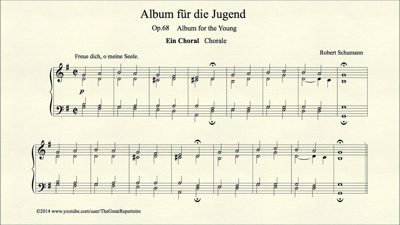 Schumann, Album for the Young, Chorale, Organ, Op 68