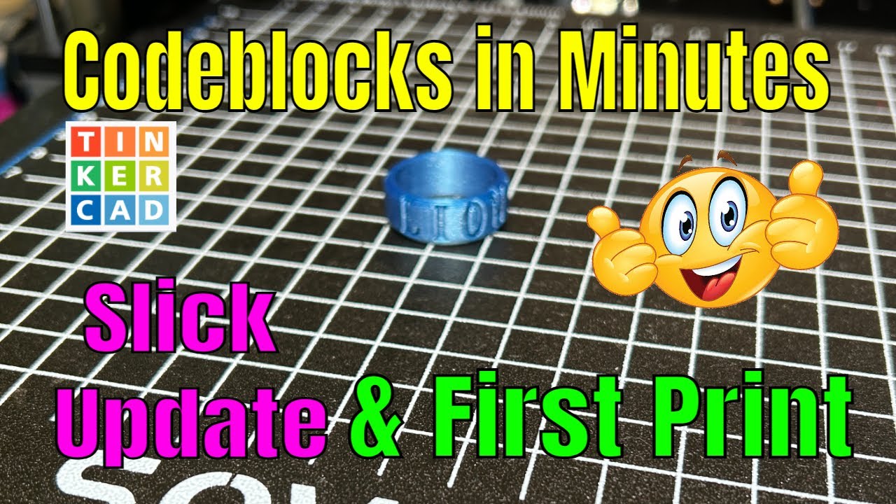Tinkercad Codeblocks 3D Printable Ring Update & Ring Size First Print