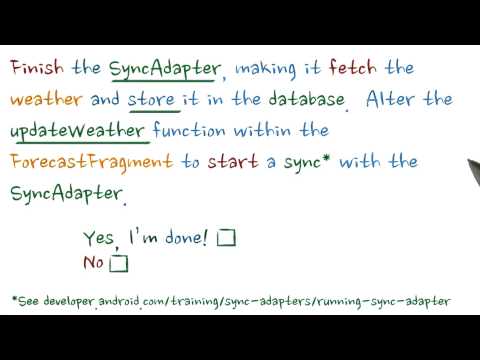 Learn Finish the SyncAdapter Developing Android Apps - Mind Luster