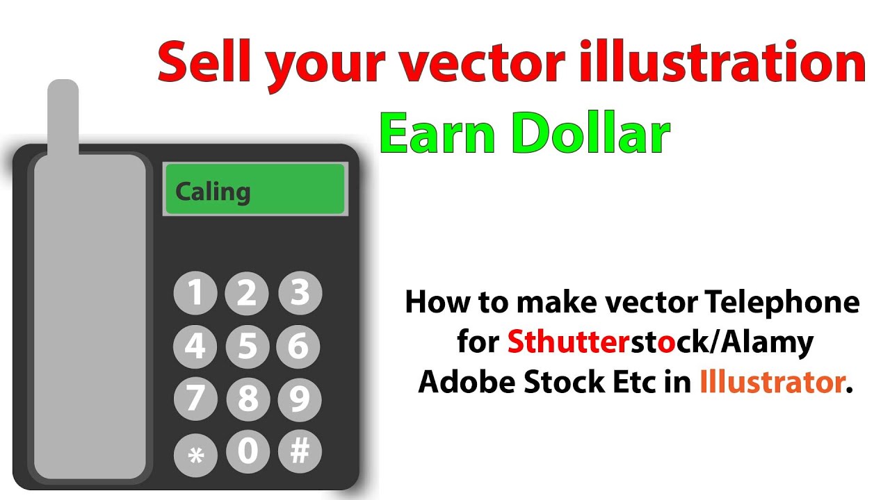 How to make telephone vector for shutterstock/ alamy/ adobe stock etc, in illustrator.