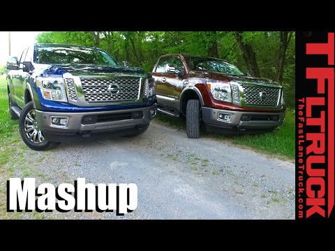 Gas vs Diesel: 2016 Nissan Titan XD Diesel vs 5.6L Gas Engine Mashup Review