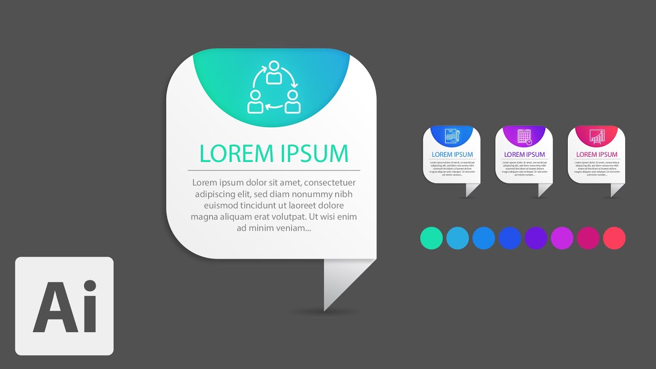 How to Create Steps Infographic Design (2) | Adobe Illustrator Tutorials