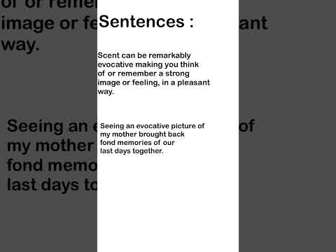 EVOCATIVE word meaning | pronunciation of word evocative #wordmeaning #word