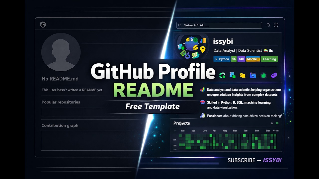 GitHub Profile README for Data Analysts (Free Template + Step-by-Step)