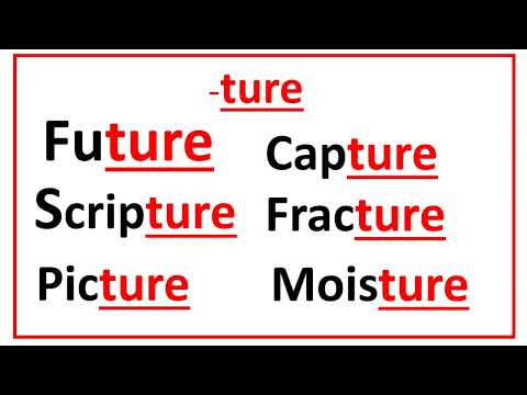 Suffix Words ture sound in picture/ Learn how to read ture sound in Future