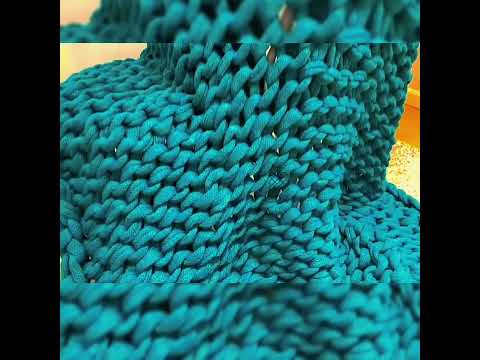 handmade knitted chunky blanket
