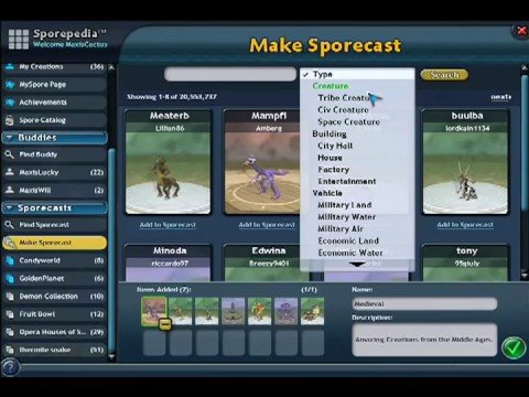 Sporecast Tutorial « Sporedum